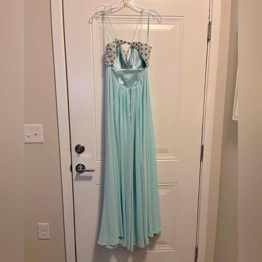Light Blue/Green Prom Dress With Beaded Pearl And Jew… - Gem